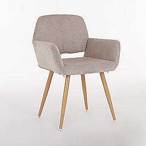 Velvet Vanity Chair Furry Desk Chair with Metal Legs Makeup Chair with Hollow Backrest Comfy Office Computer Chair Desk Chair no Wheels Arm Chair for Bedroom Living Room Accent Task Chair