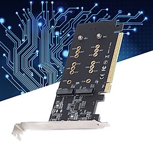 Nvme Pcie Card, Pcie Nvme Adapter NVME Two‑Plate Design 3.0 X16 Great Workmanship Environmentally Durable for Computer for Desktop for Replacement for PC