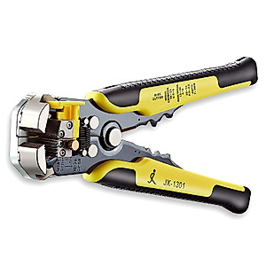 PARON Automatic Wire Stripper Tool with 2pcs Replaceable Springs, 8 Inch Wire Cutter Stripper Self Adjusting with Cable Zip Ties, Wire Stripping pliers 10-24 AWG with Cutting and Crimping