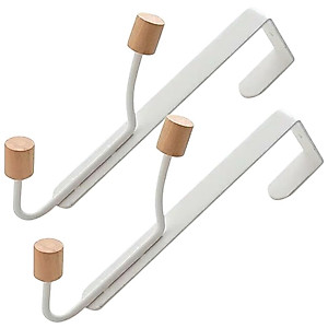 Alipis 2pcs Over The Door Double Hanger Hooks Metal Twin Hooks Organizer Dual Hook Hanger for Hanging Coats Jackets Hats Robes Towels Bags Pants Scarves