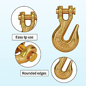 Towmavin 5/16"Clevis Hook(4Pack) Pin Clevis Rigging Tow Transport Truck Trailer Hook 5400 Lbs Working Load Limit