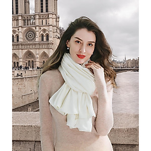 Travel Scarf for Women, Travel Accessory for Airplane, Travel Shawl Wrap Premium Soft Airplane Blanket-Gift Box Included-Cream