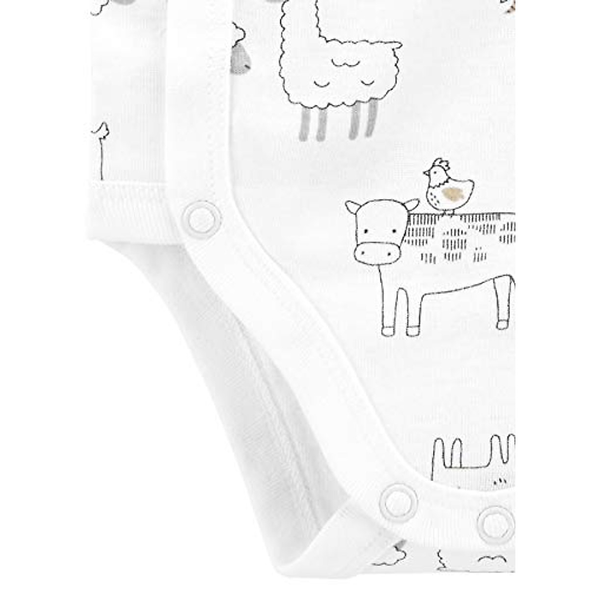 Simple Joys by Carter's Unisex Babies' Short-Sleeve Side Snap Bodysuit, Pack of 5, Forest Animals/Sheep/Stars/Stripe, 0-3 Months