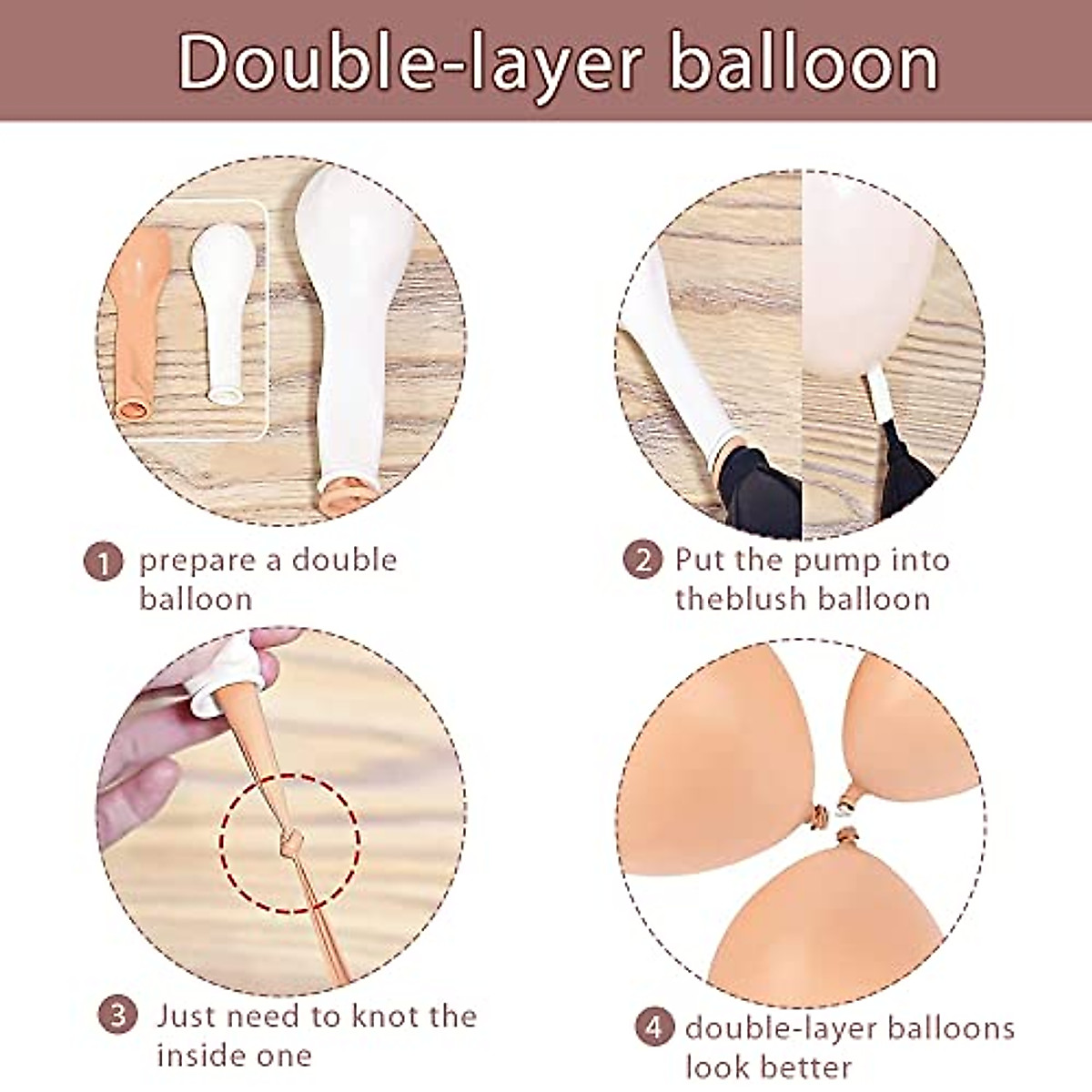 Blush Balloons Garland Arch Kit Retro Pink Double-Stuffed Nude Gold White Balloons Latex Balloons for Bridal Baby Shower Bachelorette Birthday Wedding Decorations