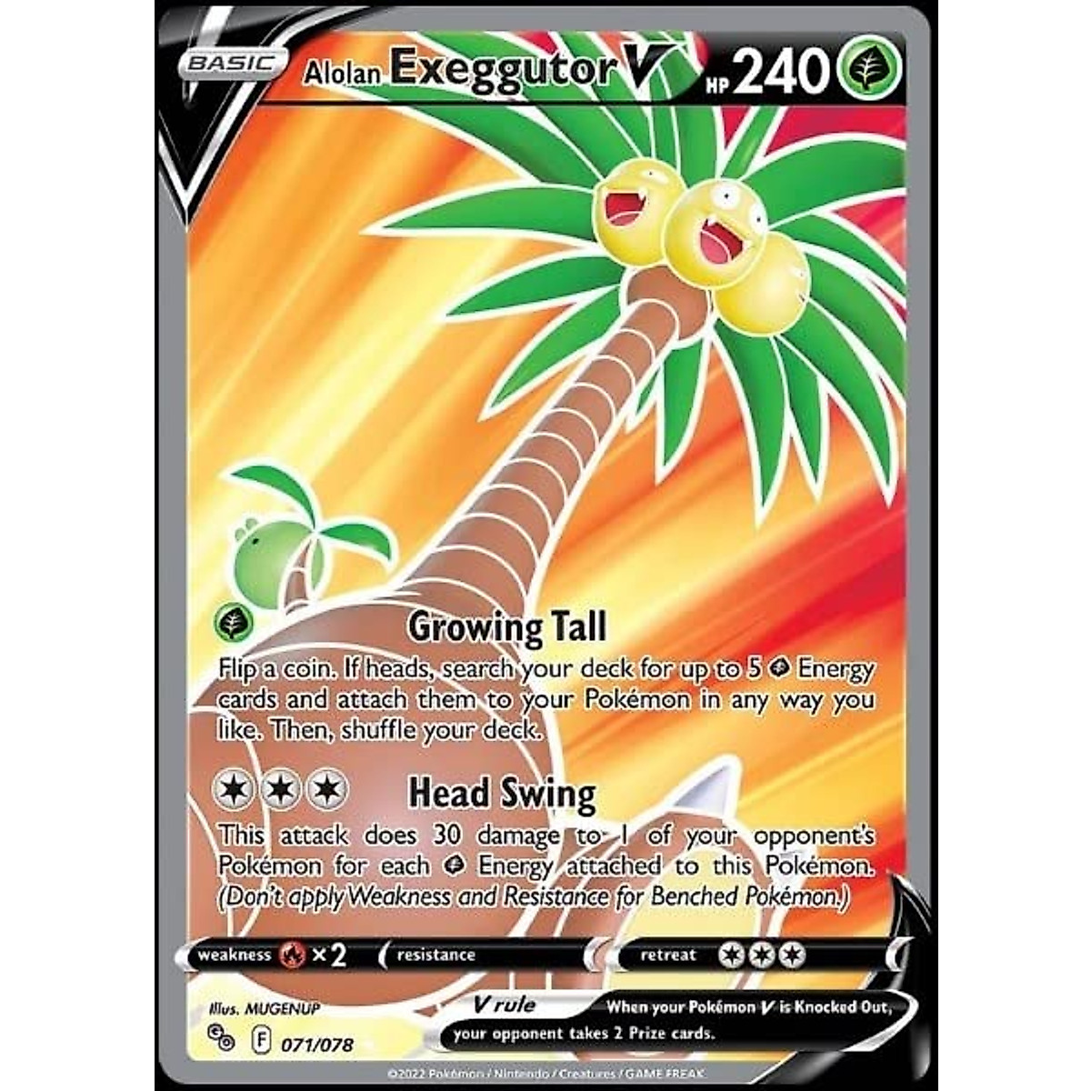 Alolan Exeggutor V - Pokemon Go - Ultra Rare - Full Art Card