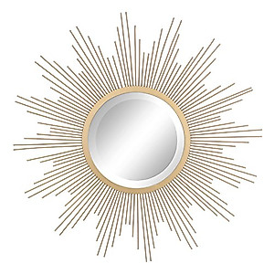 Stonebriar Sunburst Wall mirror, 24 Inch, Gold