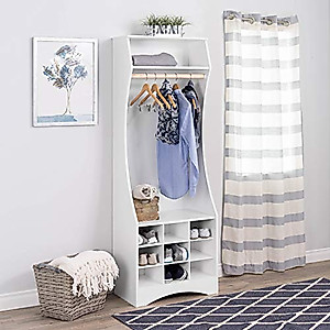 Prepac White Compact Wardrobe with Shoe Storage,