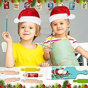 20Pcs Wooden Mini Rolling Pin for Crafts, Kids Small Dough Rolling Pin, Wood Cutting Board Chopping Board with Handle, Blank Wooden Labels with Rope for Halloween Christmas DIY Kitchen Home Decor