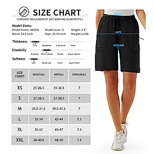 URBEST Women's Hiking Cargo Shorts Quick Dry Lightweight Summer Shorts for Women Outdoor Travel Golf Active with Zipper Pockets Black L