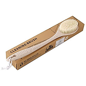Love&Mini Bath Brush Back Scrubber Soft Shower Body Brush with Natural Wheat Straw Handle (Nordic Beige)