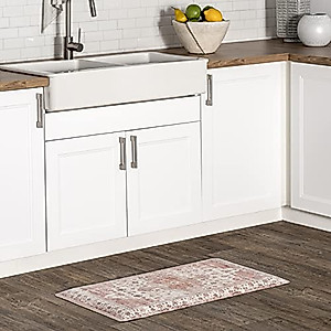 nuLOOM Floral Persian Kitchen or Laundry Comfort Mat, 20" x 32", Rust