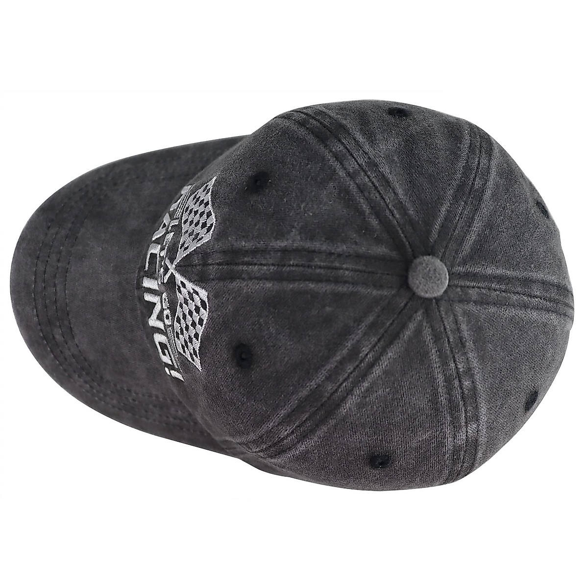 Race Car Hats for Men Women, Funny Adjustable Washed Cotton Embroidered Checkered Flag Racing Baseball Cap, Gifts for Friends Car Enthusiast Fans Driver Birthday Party Supplies Outdoor Sports