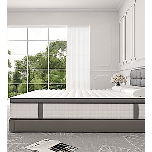 elitespace Queen Mattresses,12 Inch Queen Size Mattress in a Box,Memory Foam Hybrid White Mattress with Provide Support and Improve Sleep Mattresses,CertiPUR-US.