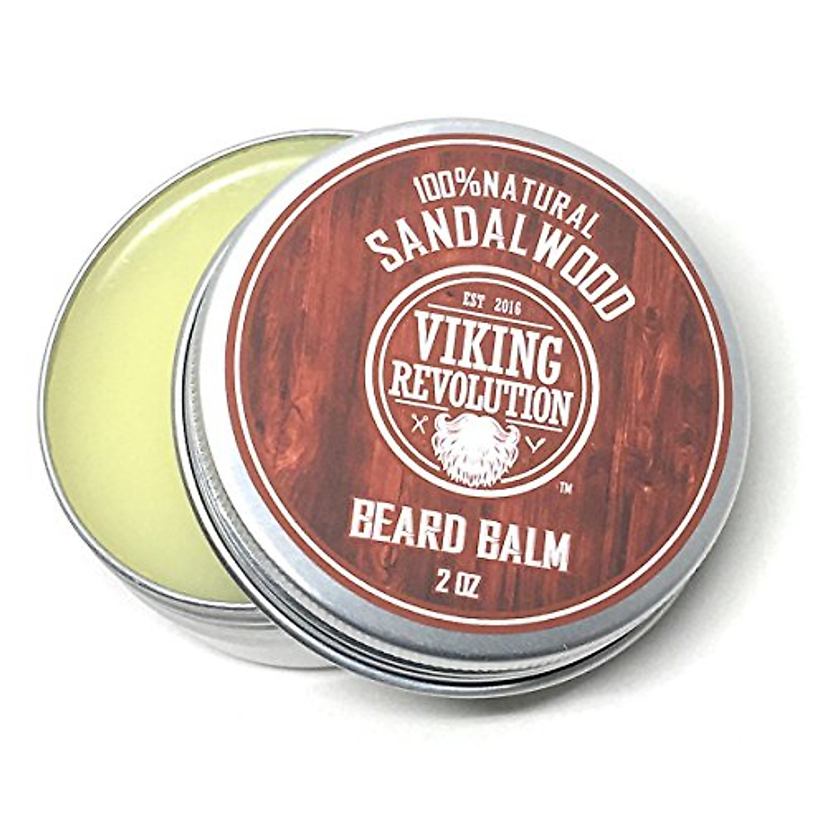 Viking Revolution Beard Balm with Sandalwood Scent and Argan & Jojoba Oils- Styles, Strengthens & Softens Beards & Mustaches - Leave in Conditioner Wax for Men (1 Pack)