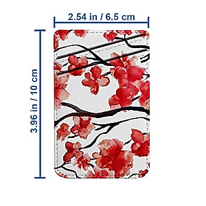 Diascia Pack of 2 - Cellphone Stick on Leather Cardholder ( Japanese Cherry Blossom Sakura Tree Pattern Pattern ) ID Credit Card Pouch Wallet Pocket Sleeve