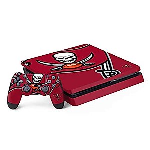 Skinit Decal Gaming Skin Compatible with PS4 Slim Bundle - Officially Licensed NFL Tampa Bay Buccaneers Large Logo Design