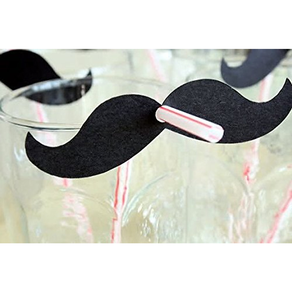 amscan Moustache Straws | 12 Ct.,Multi Color,9 1/4"