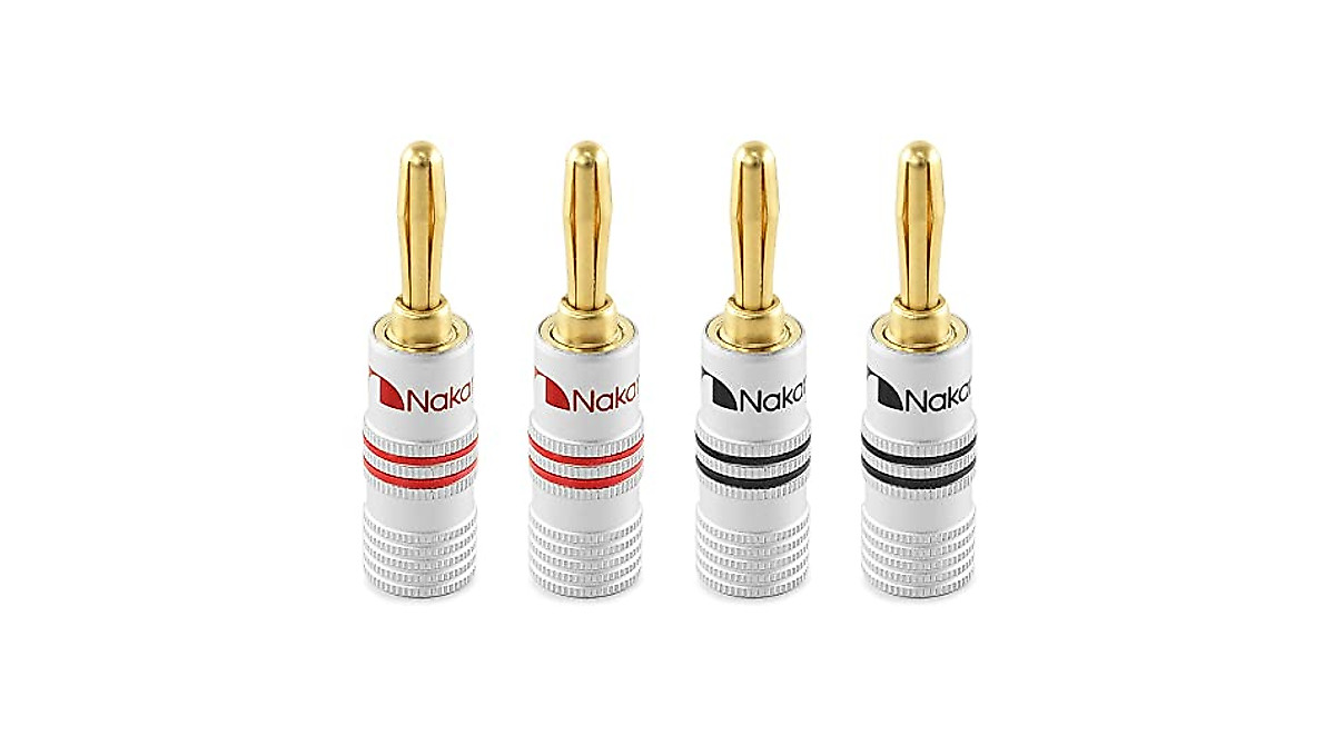 Nakamichi Gold Plated Banana Plugs for Clear Audio Connection