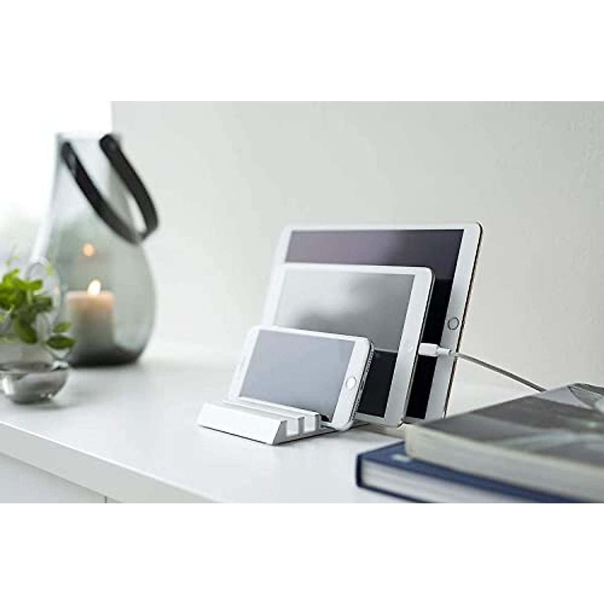 Yamazaki Multi Device Home Phone and Tablet Stand, One Size, White