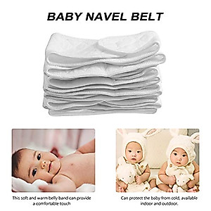 HEALLILY Cotton Umbilical Protective Bands Baby Navel Belts Infant Belly Bands 10Pcs (White)