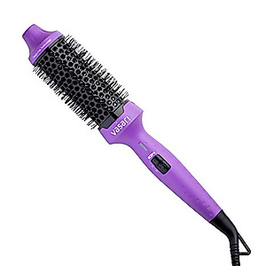 Professional Heated Volume Brush 1 1/2 Inch for Fine to Medium Hair | Large Ionic Ceramic Barrel for Creating Loose Curls and Volume | Hot Round Brush Tangle-Free Tech by Vasari | NOT A Hair Dryer