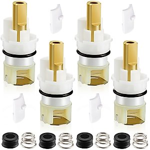 4 Pieces RP25513 Faucet Stem Replacement for Faucet Repair Kit with RP4993 Seat and Spring, 8 Cartridge for Kitchen Faucet Repair Kit