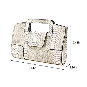 Naimo Snakeskin Evening Bag Crocodile Handbag Tote Top Handle Satchel Shoulder Bag Retro PU Leather Clutch Purse