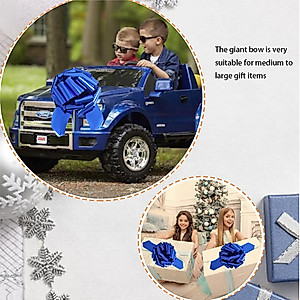 1 pcs Giant Bow,Large Gift Bow,12 "Metal Giant Bow Suitable for Bicycles,Household appliances,Christmas, Parties,and Large Bow Decorations on Dining Tables (Blue)