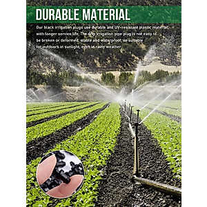 Kalolary 500 Pcs Drip Irrigation Plug, 1/4 inch Tube End Closure Irrigation Plugs Irrigation Stopper for Home Garden Lawn Supplies(Black)