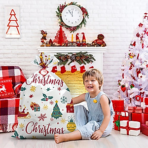 DLY Large Christmas Gift Bags, 36" x 44" Large Christmas Bags, Jumbo Christmas Gift Bags, Extra Large Christmas Gift Bags with Name Tag Card and String (6 PCS)