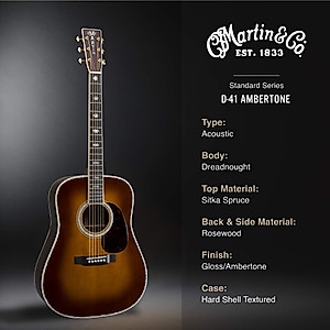 Martin Guitar Standard Series Acoustic Guitars, Hand-Built Martin Guitars with Authentic Wood D-41