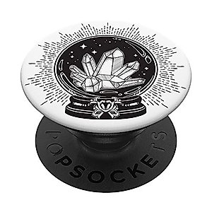 Retro Vintage Witchy Crystal Ball Witch Crystals with Stars PopSockets PopGrip: Swappable Grip for Phones & Tablets