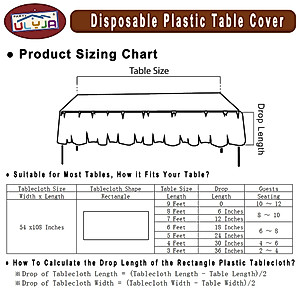 PARTY ULYJA Burgundy Tablecloths Plastic 3-Pack Premium 54 Inches x 108 Inches Disposable Table Covers Decorative Table Cloths for Rectangle Tables