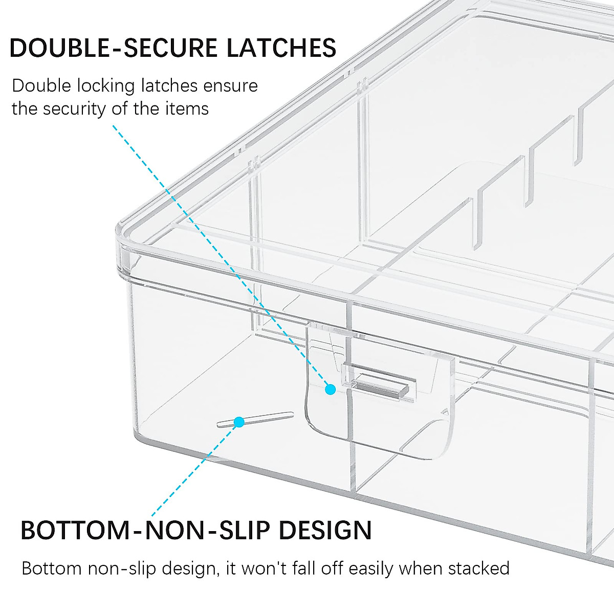 BAGTeck clear visible plastic storage box cosmetic tools storage box makeup tools fishing tackle accessory box organizer jewelry screws hardware accessories organizer box (4Pack)