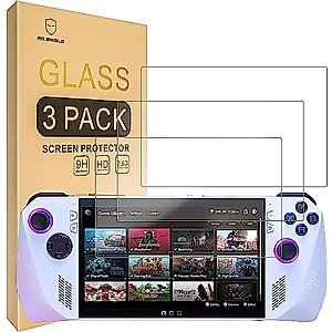 Mr.Shield [3-Pack] Screen Protector For ASUS Rog Ally [Upgrade Maximum Cover Screen Version] [Tempered Glass] [Japan Glass with 9H Hardness] Screen Protector with Lifetime Replacement