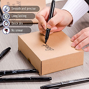 Mr. Pen- Permanent Markers, 12 Pack, Black, Fine Tip, Black Markers, Marker Set, Fine Tip Markers, Black Permanent Markers, Permanent Markers Black Colors