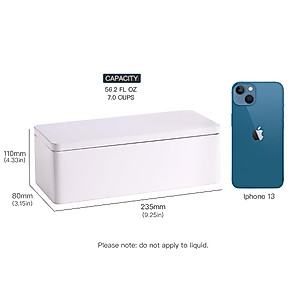 Tianhui Food Storage Containers Tin Box with Airtight Lids Kitchen Pantry Organization Metal Box, Ivory White, S