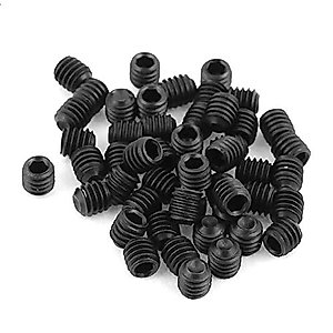 RANIT 50Pcs M4 x 4mm Alloy Steel Socket Head Screws Grub Screws Headless Cup Point Black