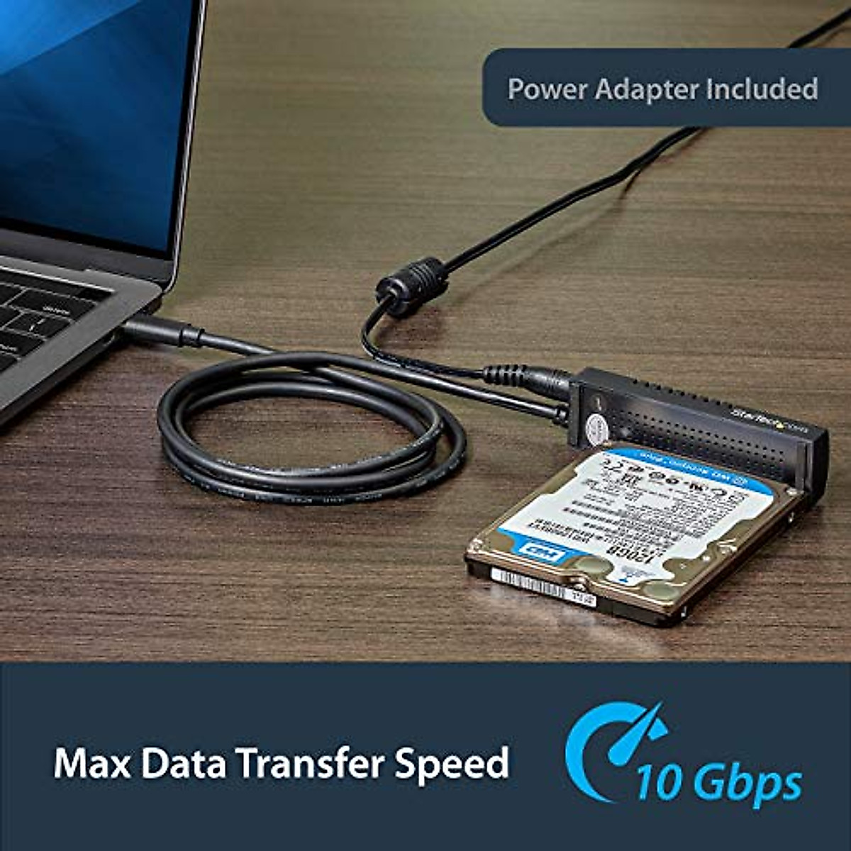 StarTech.com USB C to SATA Adapter Cable - for 2.5 / 3.5” SATA Drives - 10Gbps - USB 3.1 - SATA to USB Adapter - External Hard Drive Cable (USB31C2SAT3)
