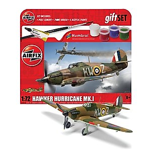 Airfix Starter Gift Set Hawker Hurricane MK I 1:72 Military Aviation Plastic Model Kit A55111A