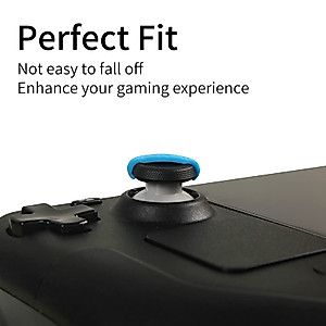 Hosanwell Thumb Grip Set Joystick Caps Compatible with Steam Deck/Nintendo Switch/OLED/Lite, Red/Blue/Black/White/Yellow, 5 Pairs