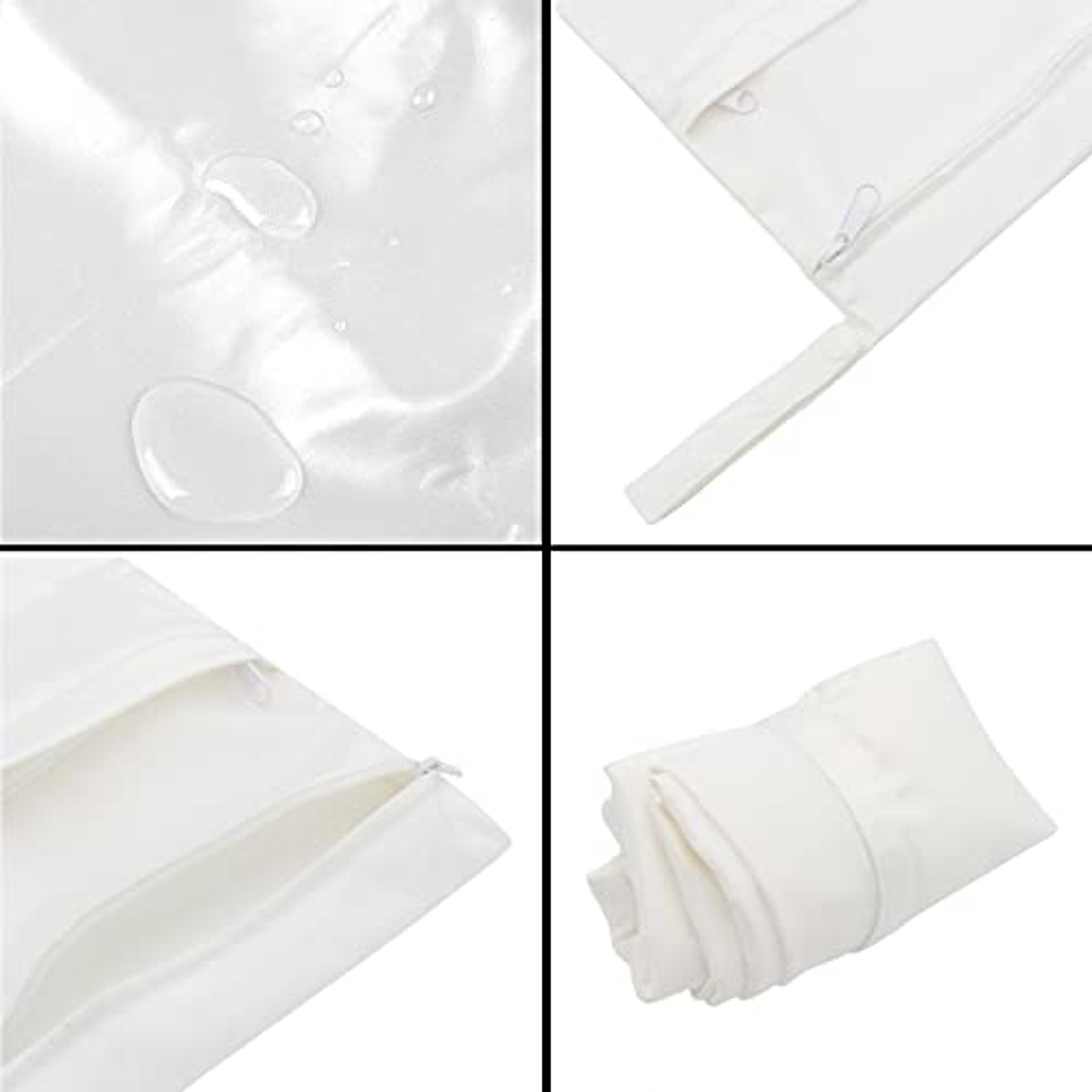 SMALLKE 2 pack Wet Bags ,Baby Wet Dry Cloth Diaper Bags,Waterproof Washable, Reusable for Travel, Stroller, Pool,Beach, Wet Swimsuits,Dirty Gym Clothes, Mommy Bag Pink White