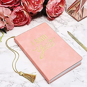 Wedding Planner Notebook with Gold Tassel Bookmark, I Said Yes (8.25 x 5.25 in, 96 Sheets)