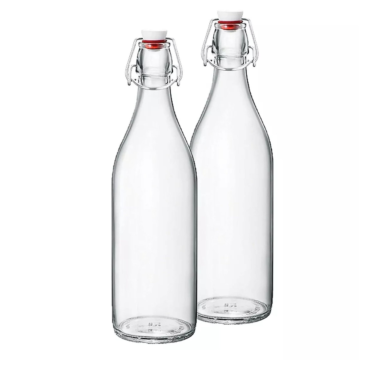 Bormioli Rocco Giara Clear Glass Bottle With Stopper, 33 3/4 oz. (2, Clear)