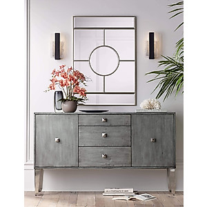 Studio 55D Orange Orchid Flower 22 1/2" High Faux Floral in Gray Ceramic Pot for Home Decor Table-Top Shelf Counter-Top Living Room Bedroom Bathroom Decoration Artificial Fabric Citrus