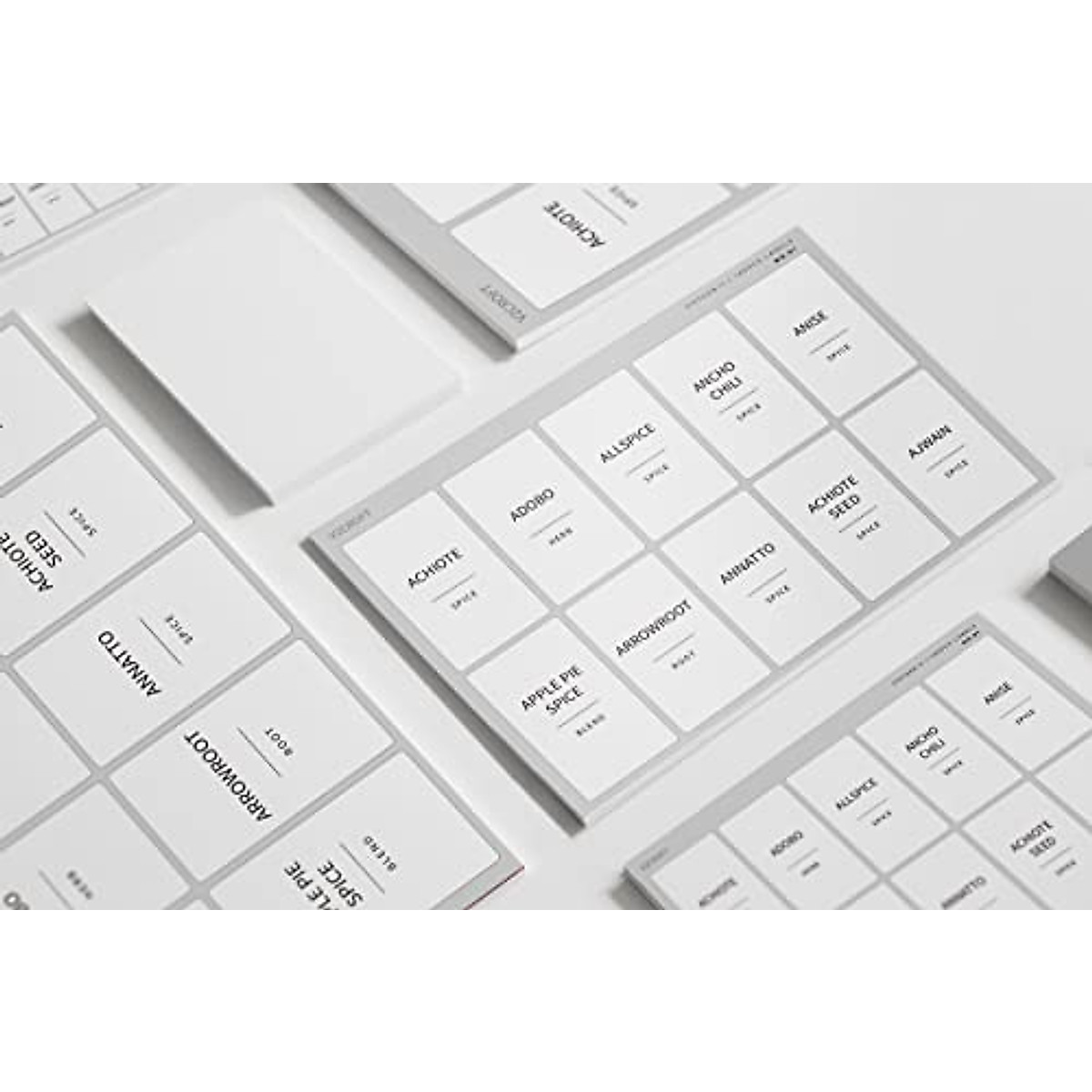 v2croft Spice Jar Labels,140 pcs Minimalist Preprinted White Sticker Black Text, Farmhouse Modern Waterproof Label Organization for Glass Bottles Containers, Herb Seasoning, Kitchen Pantry