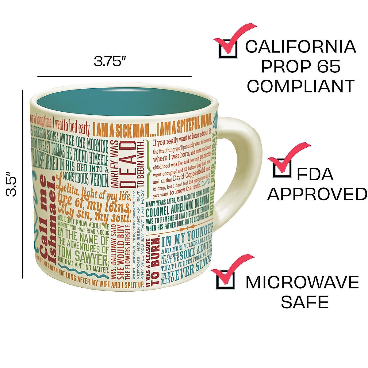 The Unemployed Philosophers Guild First Lines of Literature Coffee Mug - Famous Openings from Books, Novellas, and Short-Stories, Comes in a Box, 14oz