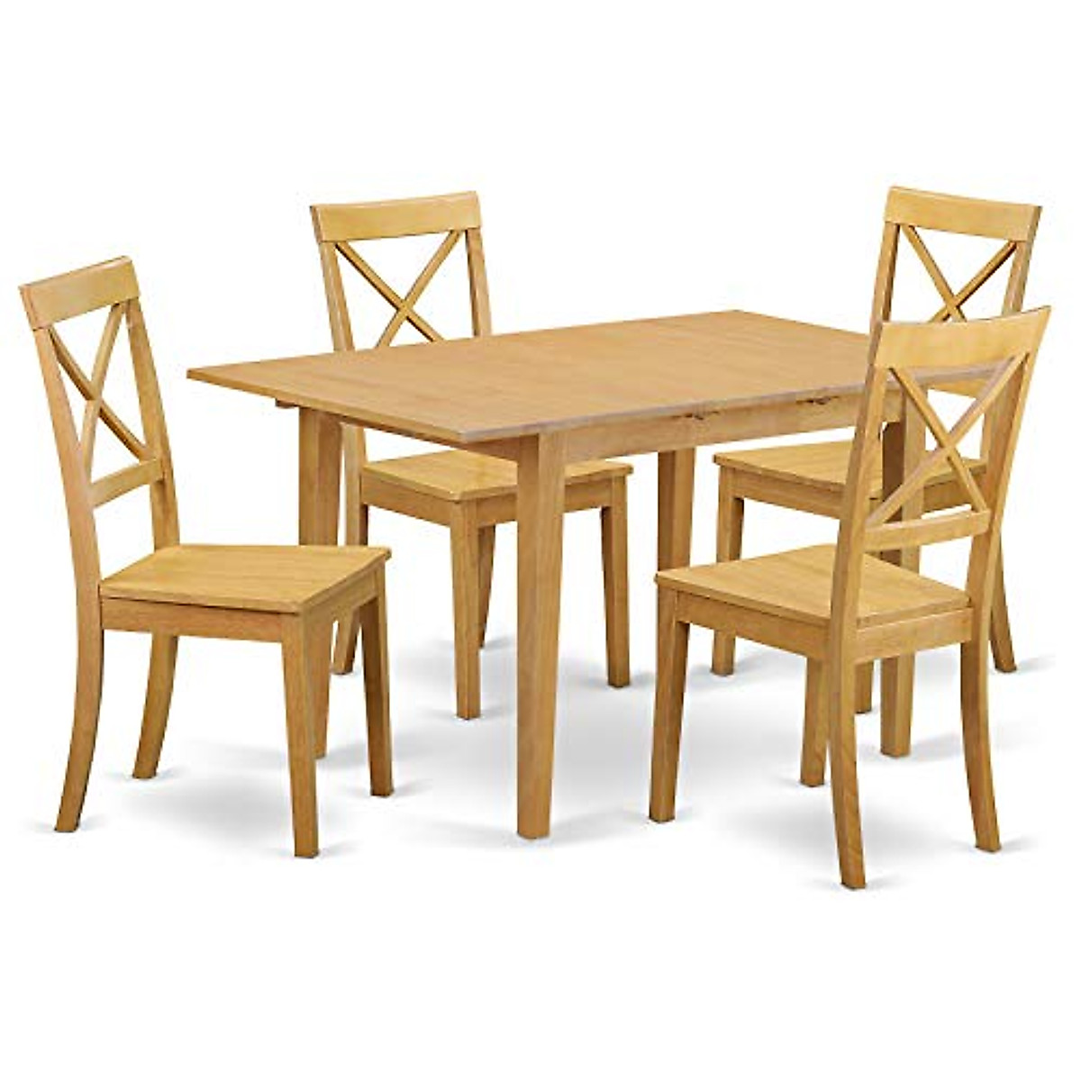 East West Furniture NOBO5-OAK-W Dining Set, 5-Piece