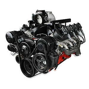 NEW HOLLEY BLACK PREMIUM MID-MOUNT LS7 COMPLETE ACCESSORY SYSTEM W/ SD7 A/C COMPRESSOR,ALTERNATOR,P/S PUMP,TENSIONER,SFI CERTIFIED DAMPER W/BILLET CRANK PULLEY,COMPATIBLE WITH GM LS ENGINES