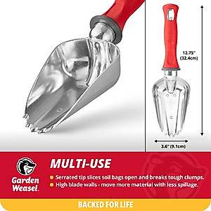 Garden Weasel Potting Scoop - Oversized | Dig and Transport | Planting and Gardening Hand Digging Tools, Heavy Duty Soil Scoop, Mini Gardening Shovel | 91362